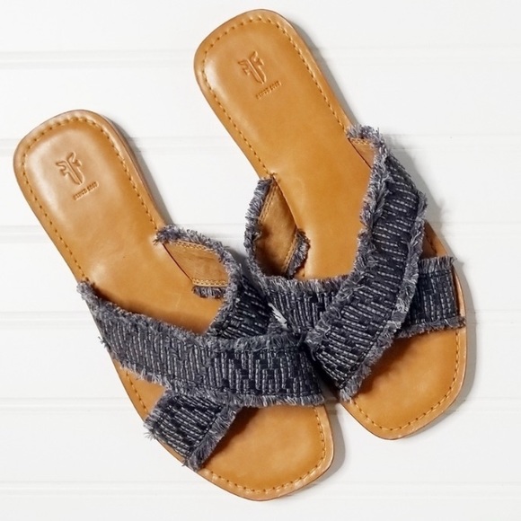 Frye | Shoes | Frye Hayley Frayed Slide Sandals | Poshmark